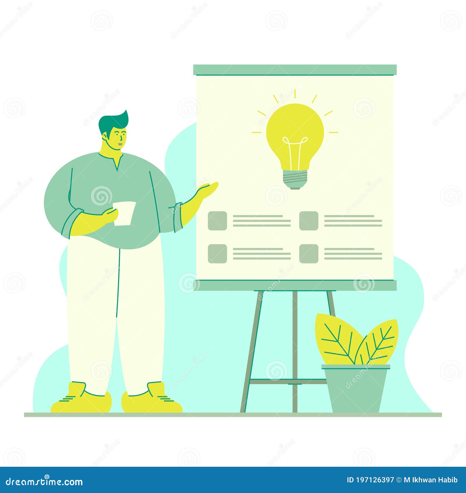 Man Presenting and Explaining an Idea Stock Vector - Illustration of ...