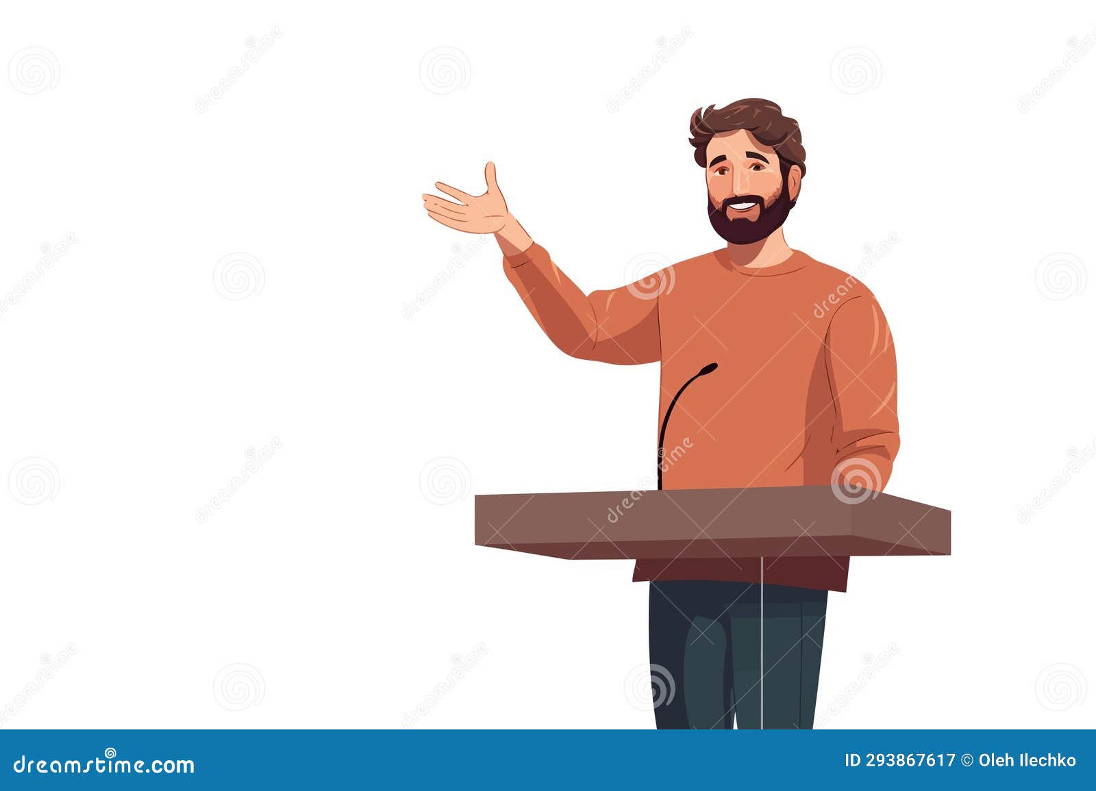 Man Presenting Slides Vector Flat Minimalistic Isolated Illustration ...