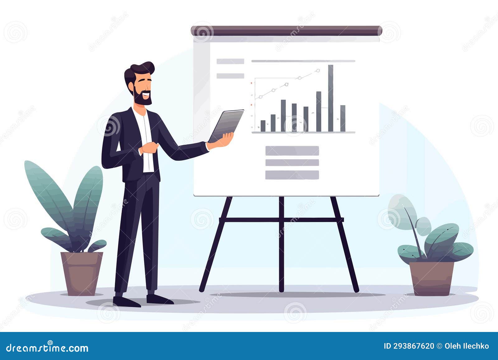 Man Presenting Slides Vector Flat Minimalistic Isolated Illustration ...