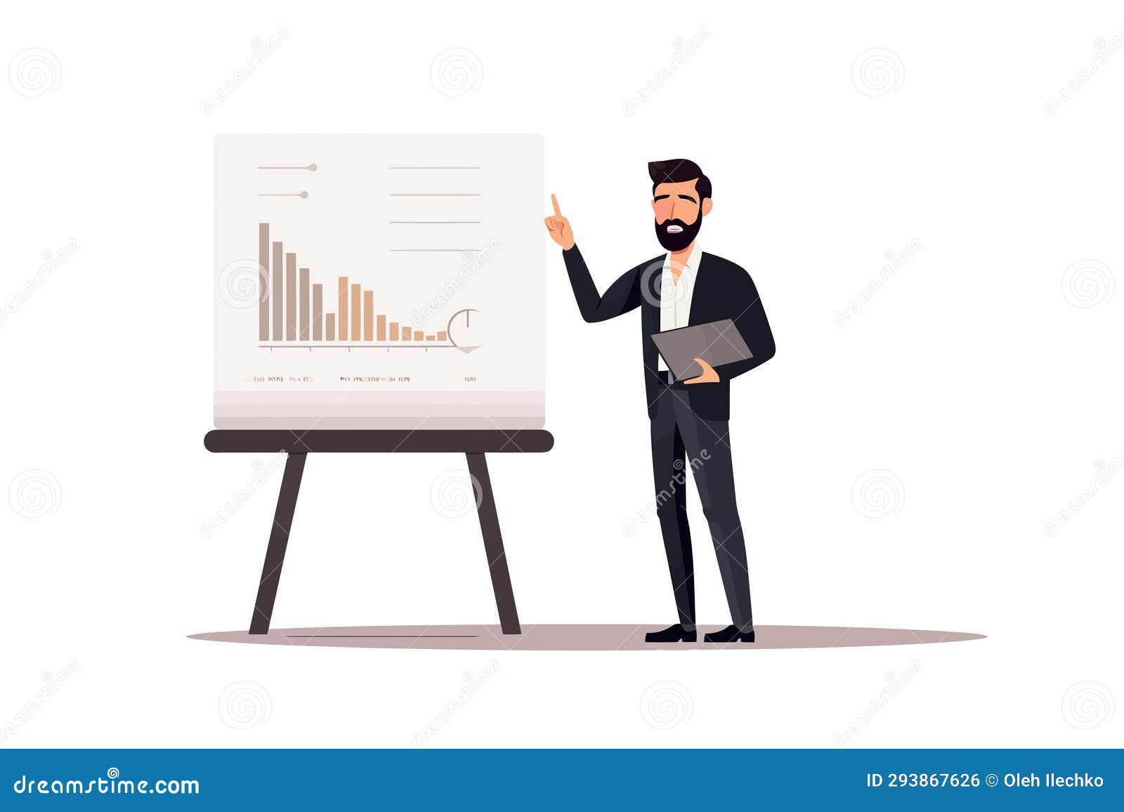 Man Presenting Slides Vector Flat Minimalistic Isolated Illustration ...