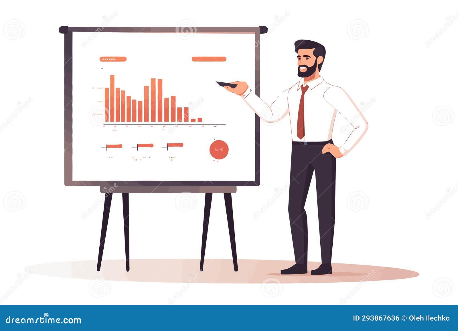Man Presenting Slides Vector Flat Minimalistic Isolated Illustration ...