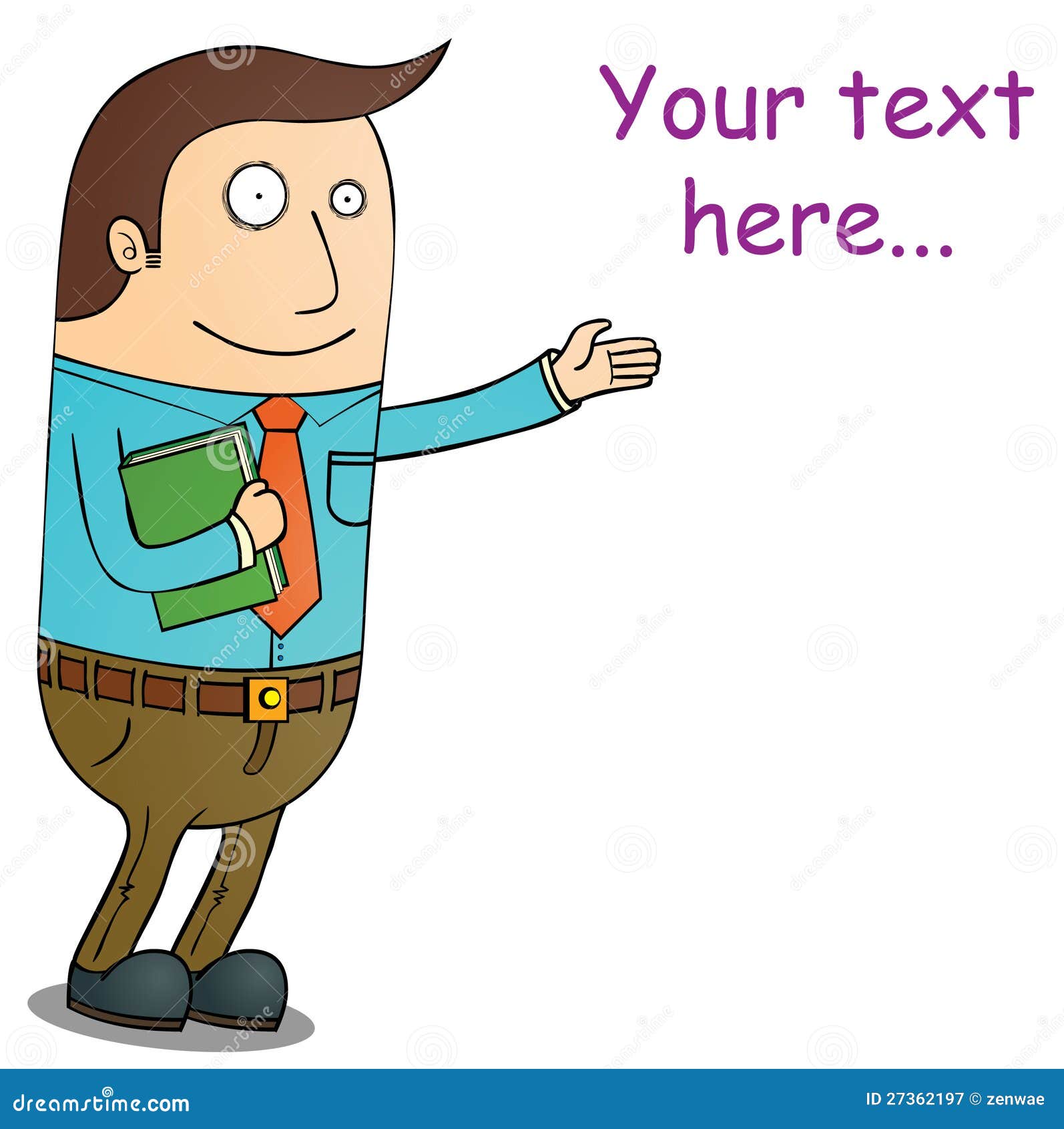 Man presenting something stock vector. Illustration of characters ...