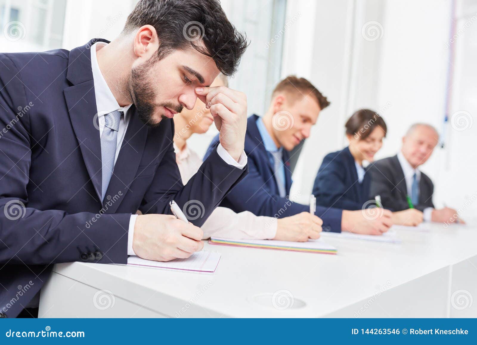 Man Presenting Test in Assessment Center Stock Photo - Image of ...