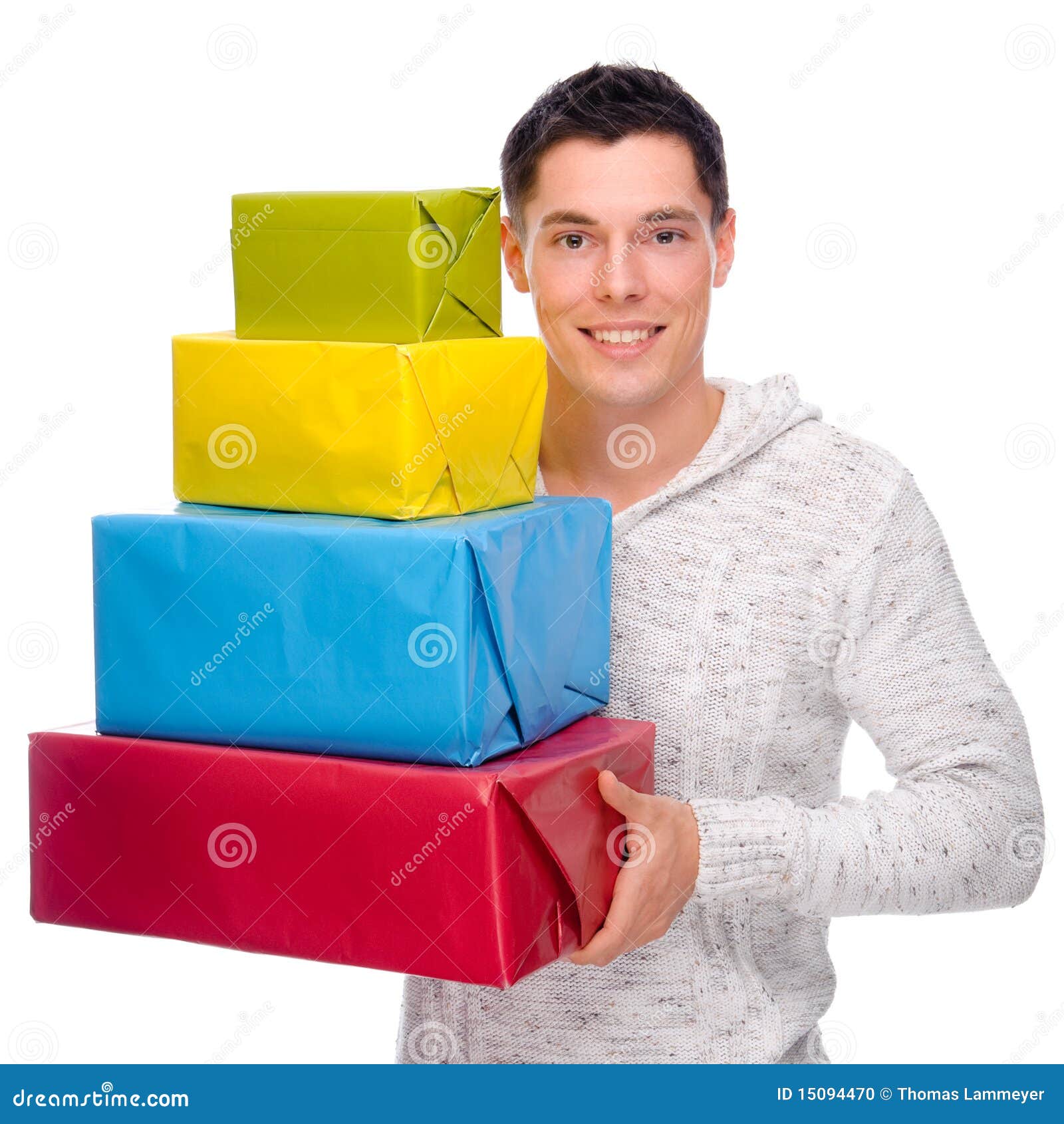 Man with presents stock photo. Image of celebration, adult - 15094470