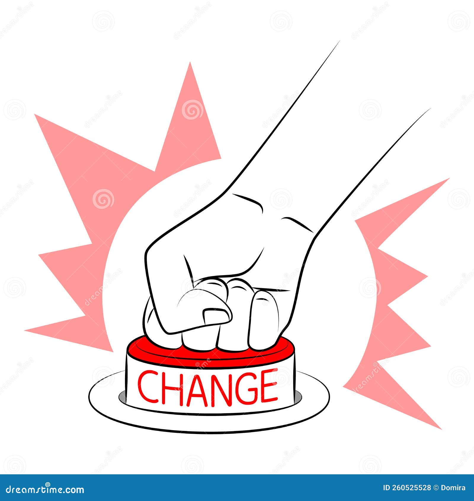 Man Presses CHANGE Button with His Fist. Personal Development and ... Man Presses CHANGE Button with His Fist. Personal Development and ...