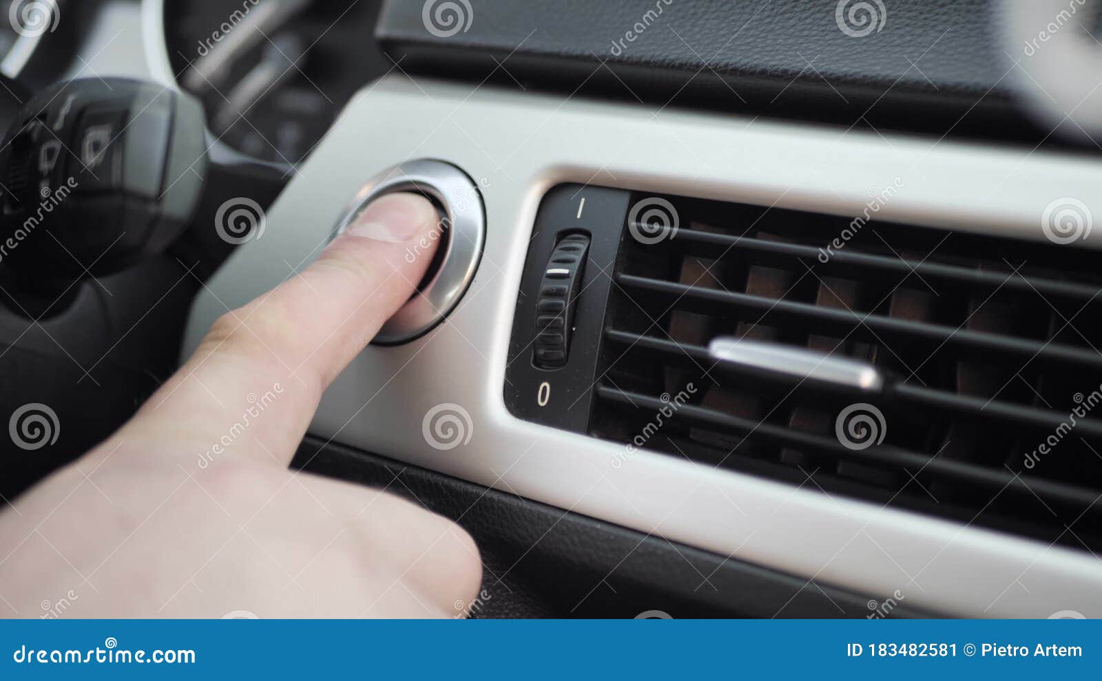 Man Presses Shabby Start Button in Car, Close Up Stock Video - Video of ...