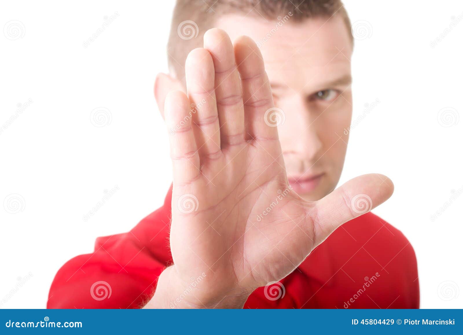 Man Pressing an Abstract Touchscreen Button Stock Image - Image of ...
