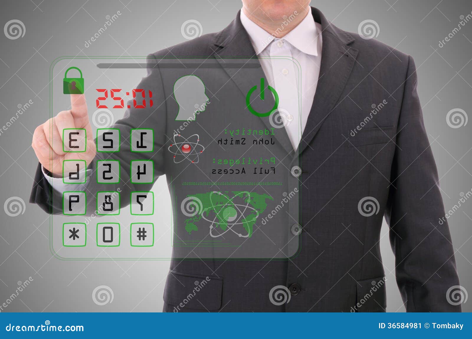 Man Pressing the Access Card Stock Image - Image of authorization ...