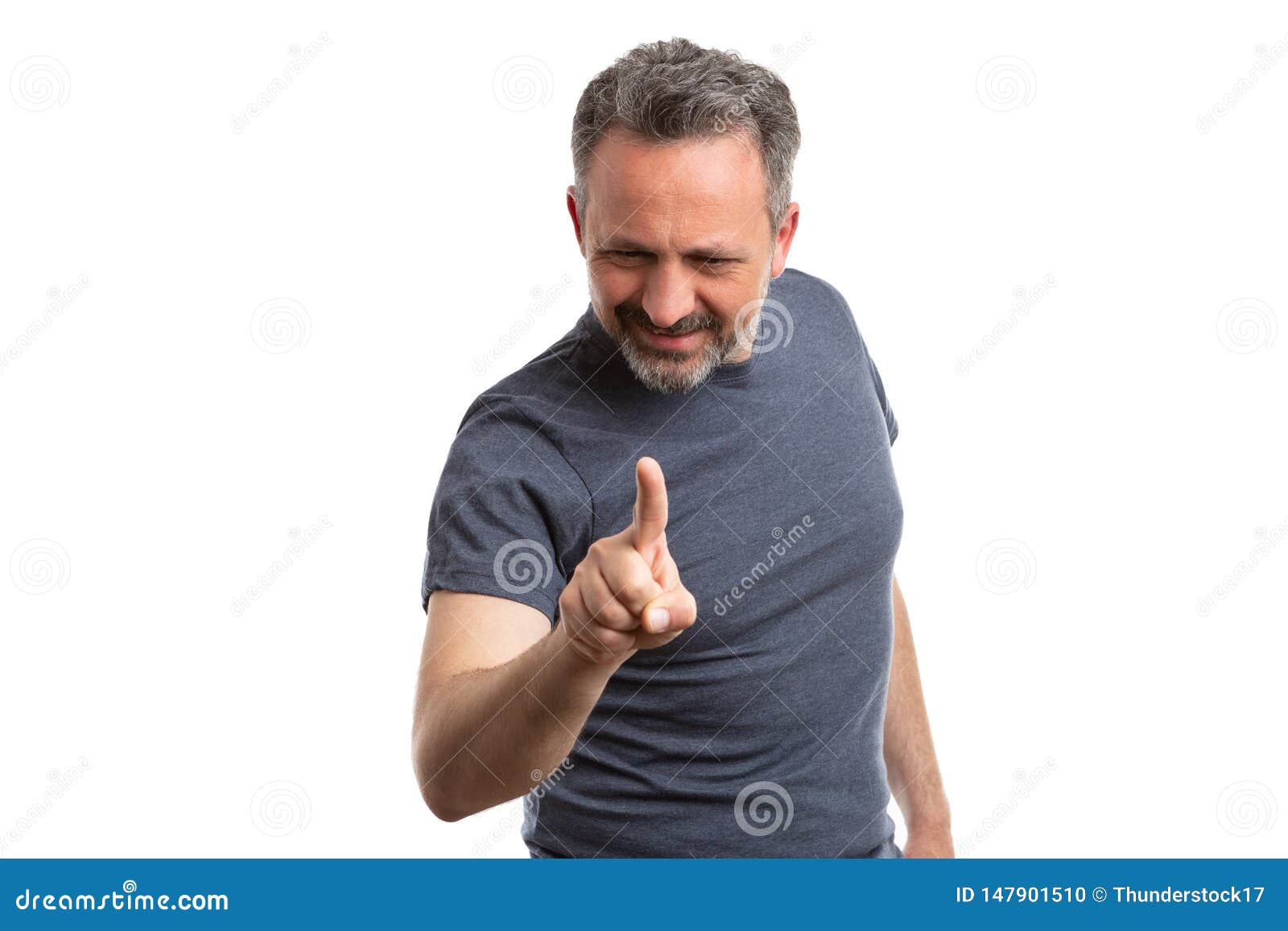 Man Pressing Button on Screen with Focused Expression Stock Photo ...