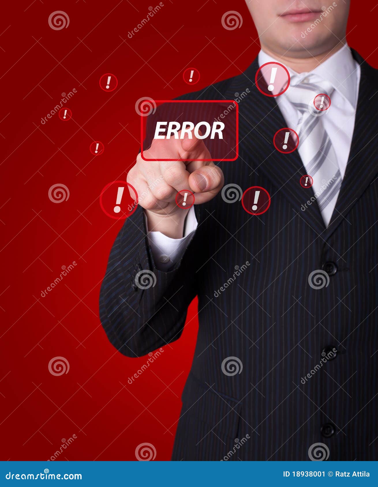 Man pressing ERROR button stock image. Image of focus - 18938001