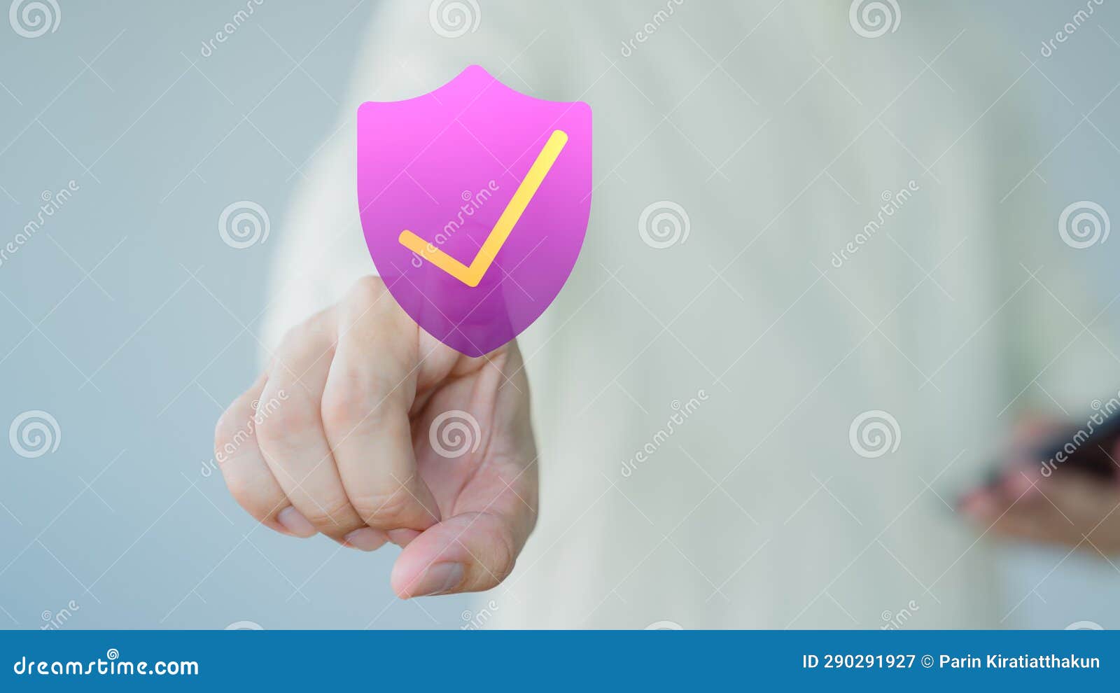 Man is Pressing Identity Proofing Icon for Security Protection Systems ...