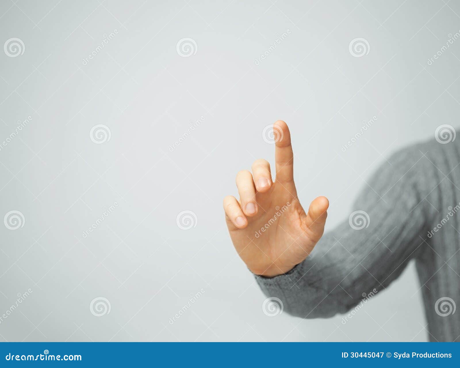 Man Pressing Imaginary Button Stock Image - Image of gesture, picking ...