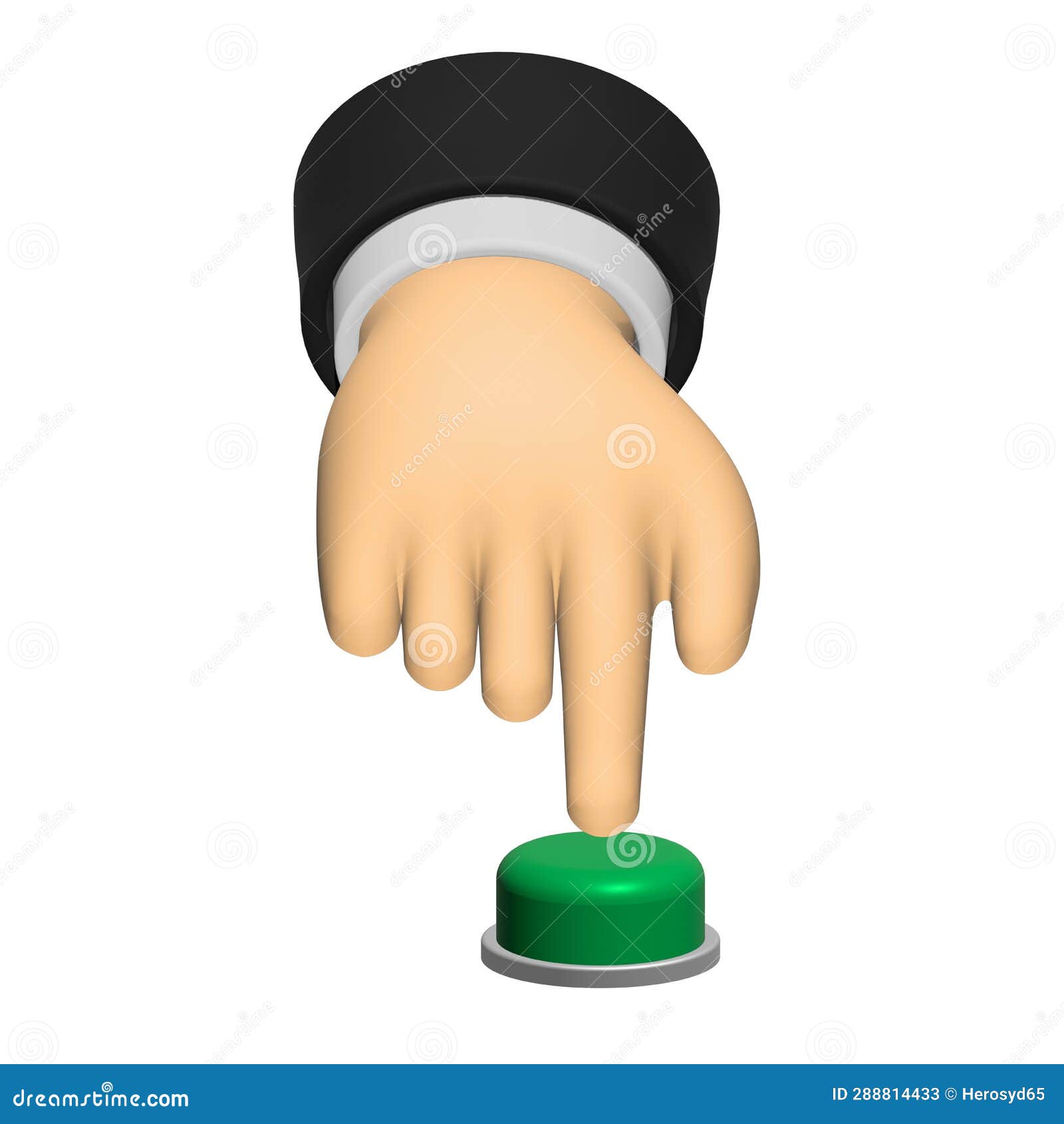 A Man Pressing Switch Off 3d Button Concept Vector Illustration Stock ...