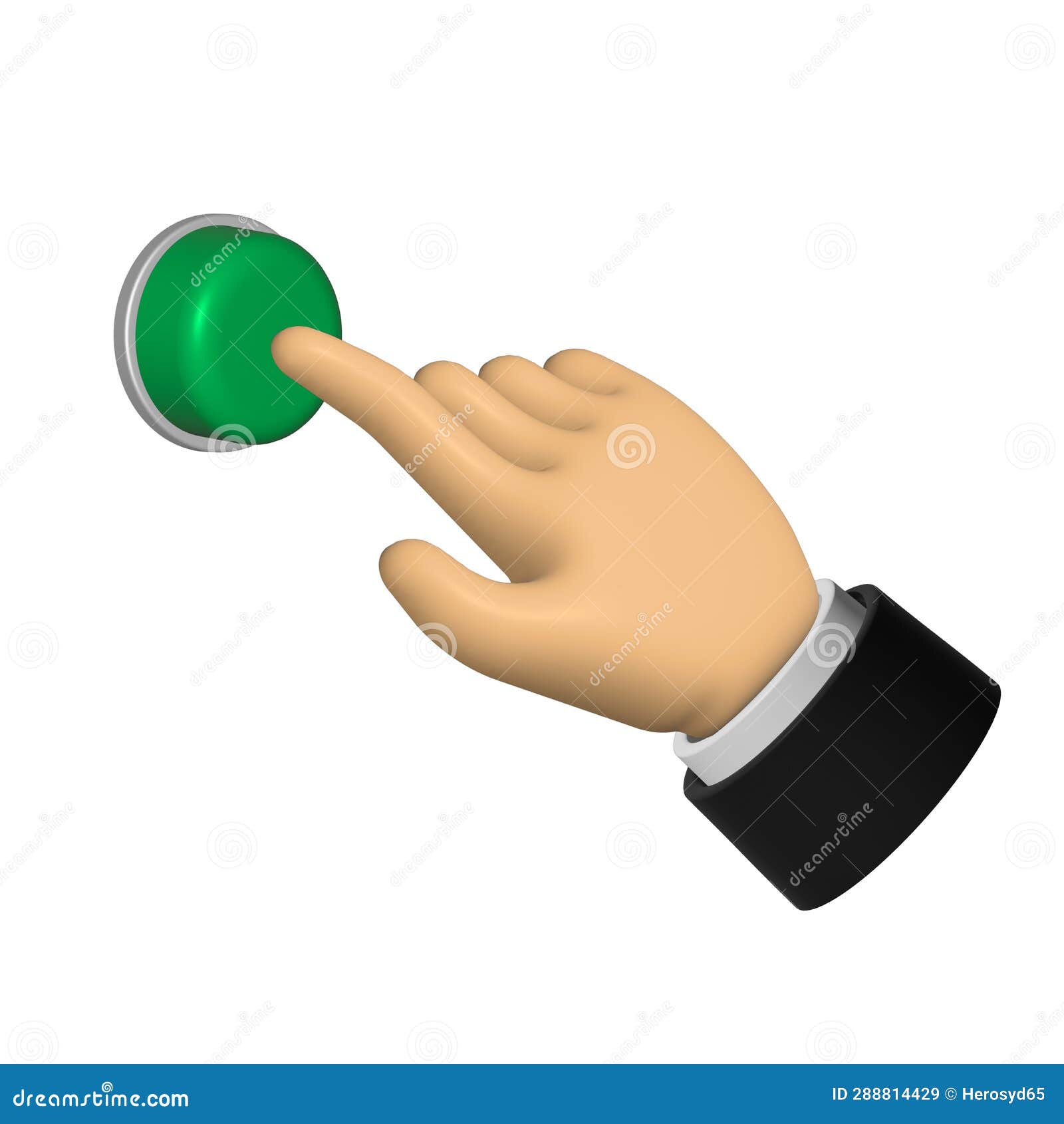 A Man Pressing Switch Off 3d Button Concept Vector Illustration Stock ...
