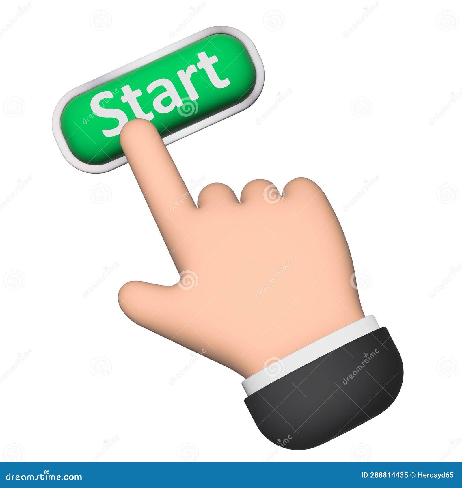 A Man Pressing Switch Off 3d Button Concept Vector Illustration Stock ...