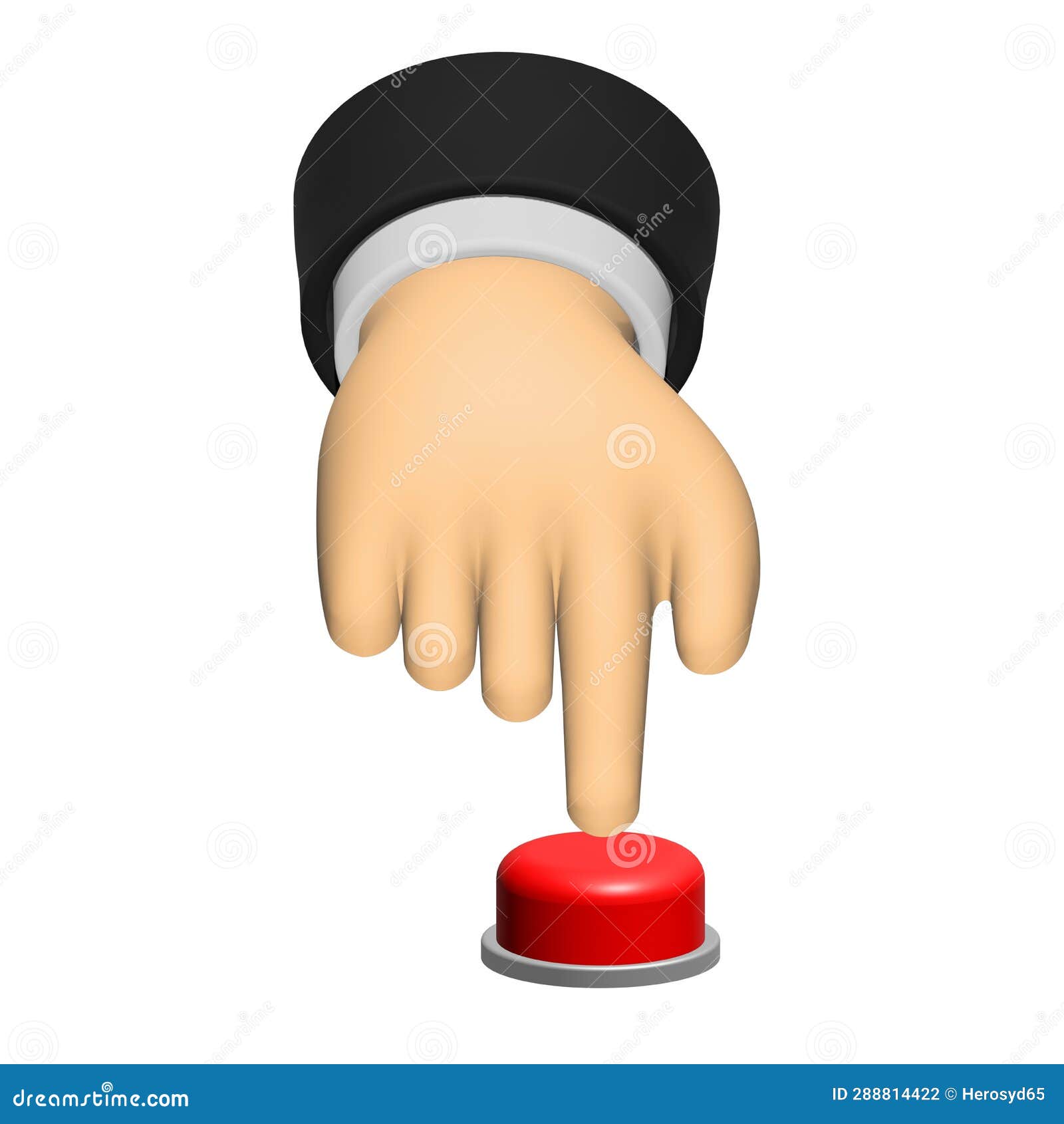 A Man Pressing Switch Off 3d Button Concept Vector Illustration Stock ...