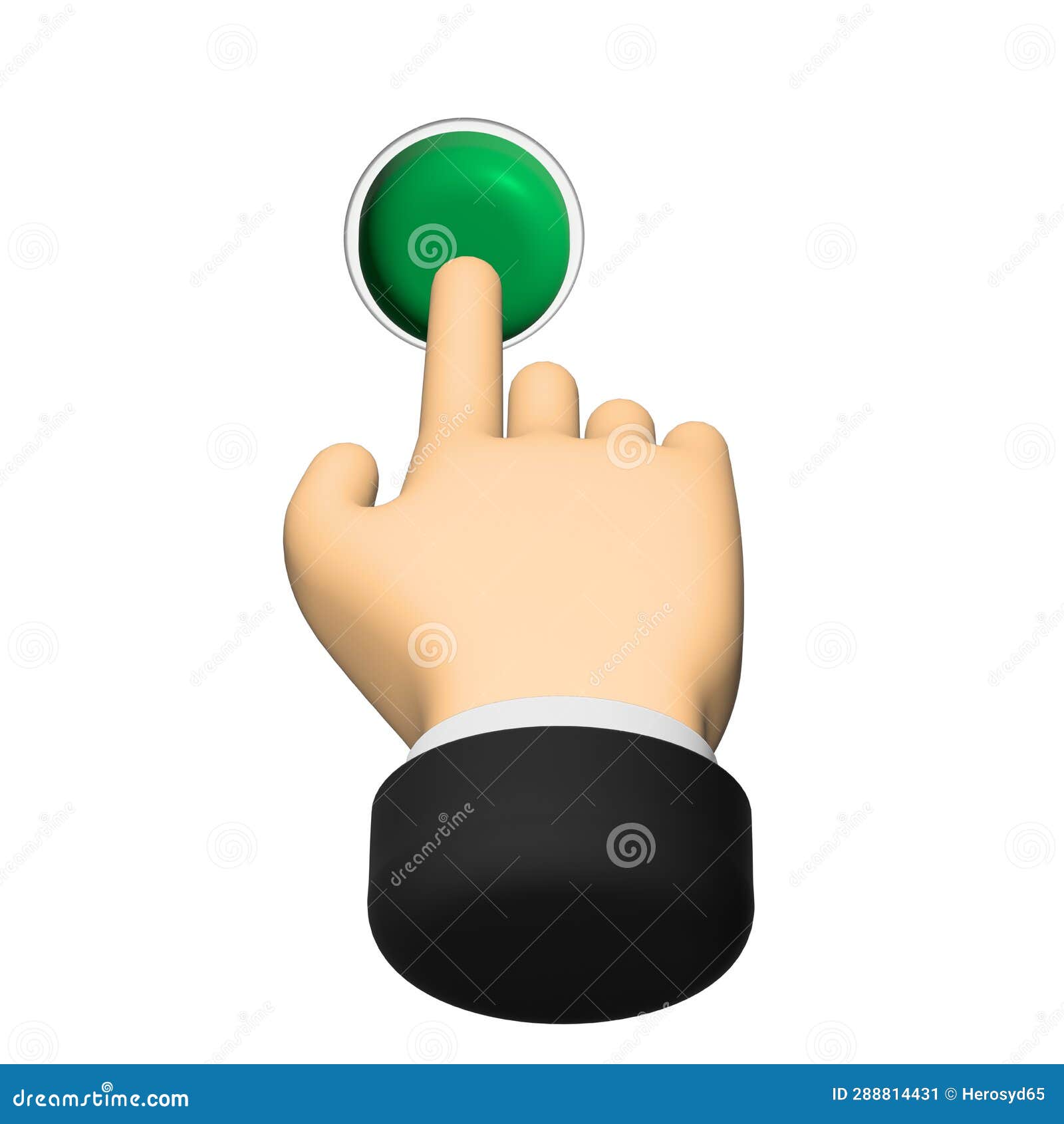 A Man Pressing Switch Off 3d Button Concept Vector Illustration Stock ...