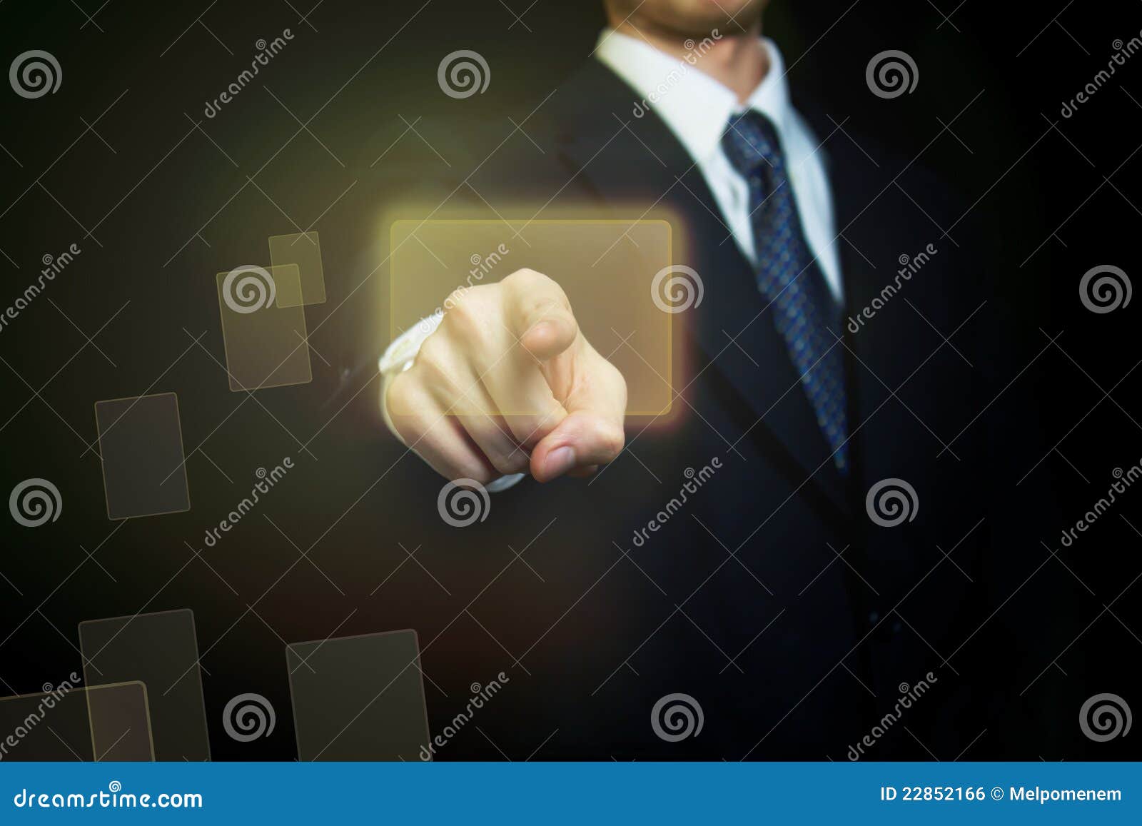 Man Pressing Touch Screen Button Stock Photo - Image of finger ...