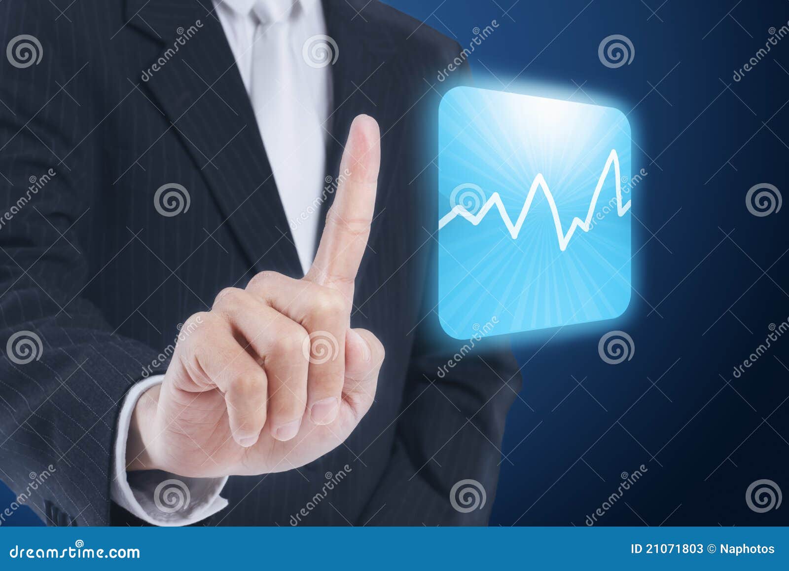 Man Pressing Touchscreen Button Stock Image - Image of click, push ...