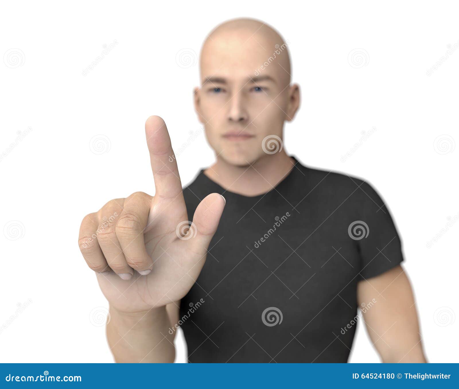 Man Pressing Virtual Computer Screen Stock Photo - Image of hand, press ...
