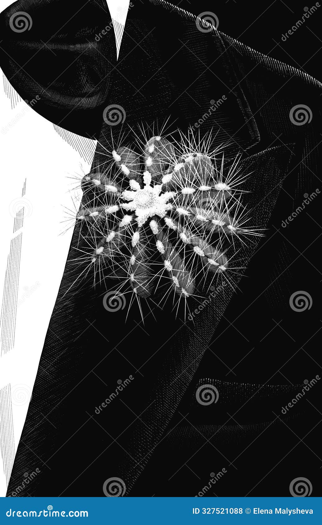 The Man is Prickly Like a Cactus. Concept Stock Illustration ...