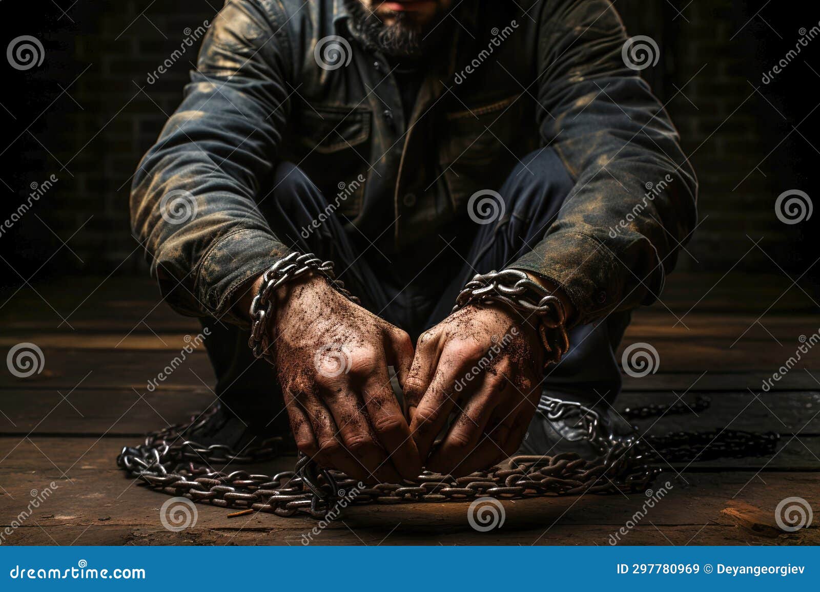 A Man Prisoner with Chained Hands: the Symbol of Captivity and ...