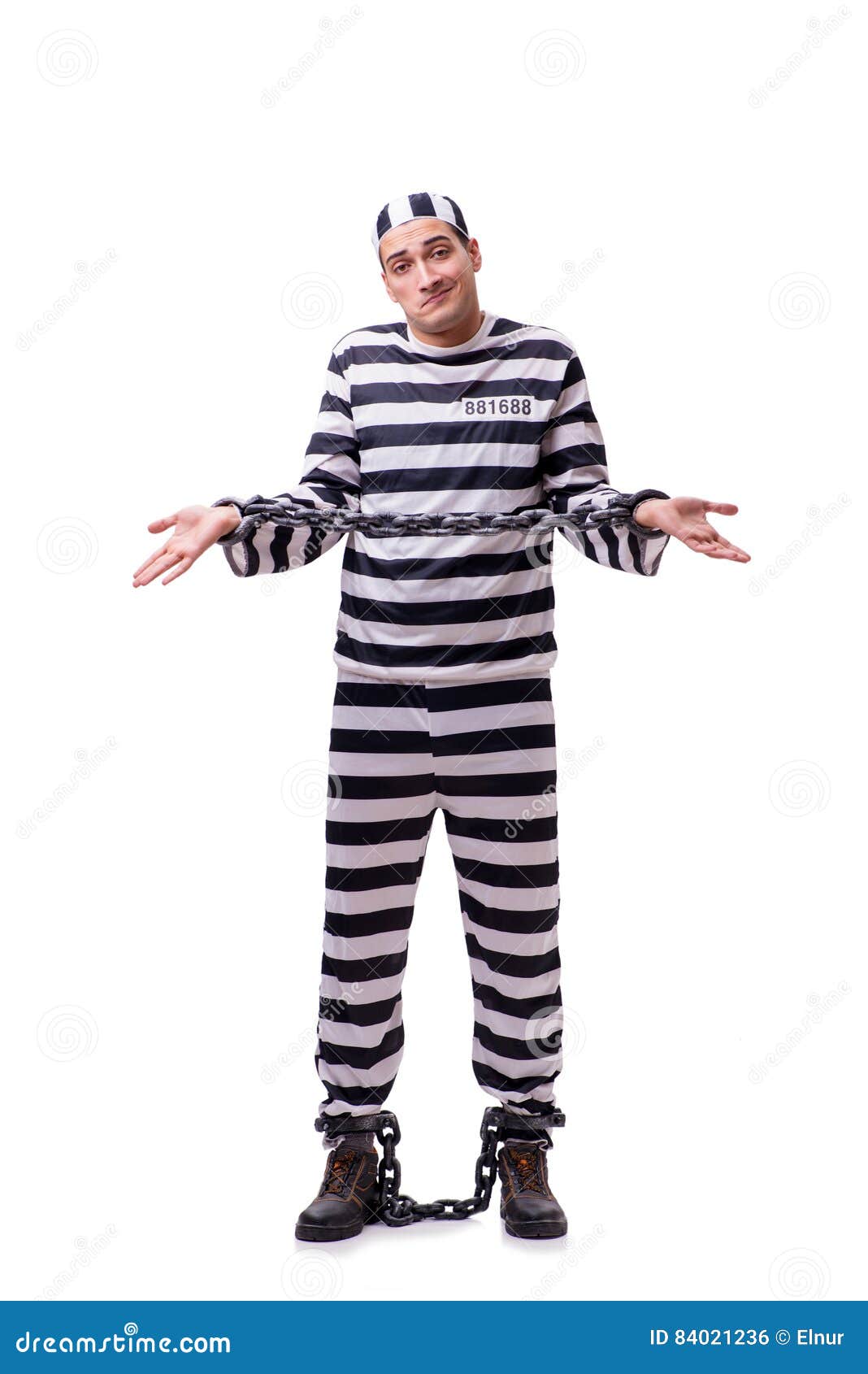 The Man Prisoner Isolated on White Background Stock Photo - Image of ...