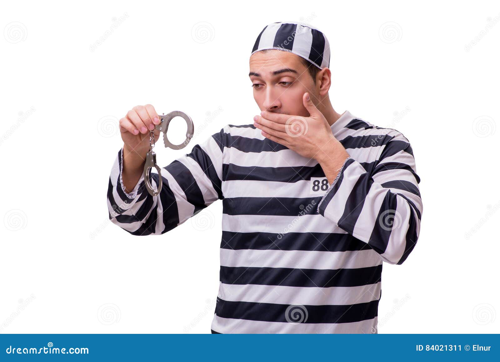 The Man Prisoner Isolated on White Background Stock Image - Image of ...