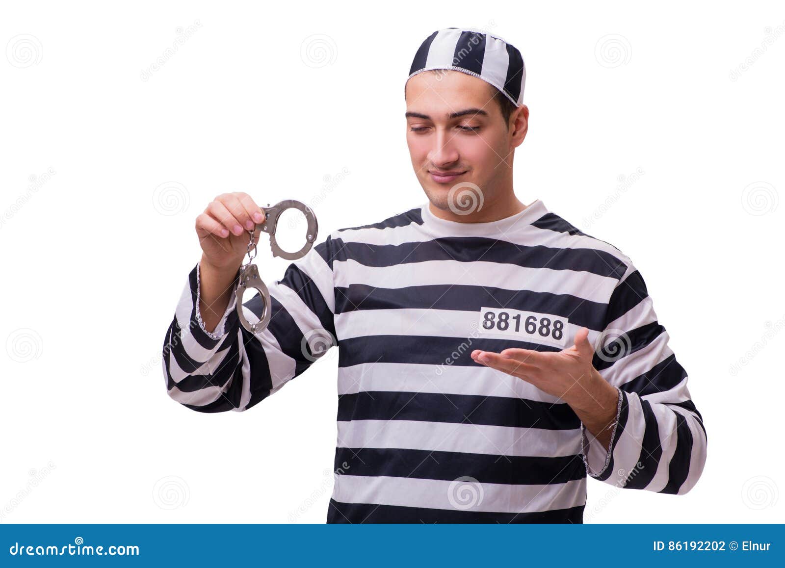 The Man Prisoner Isolated on White Background Stock Photo - Image of ...