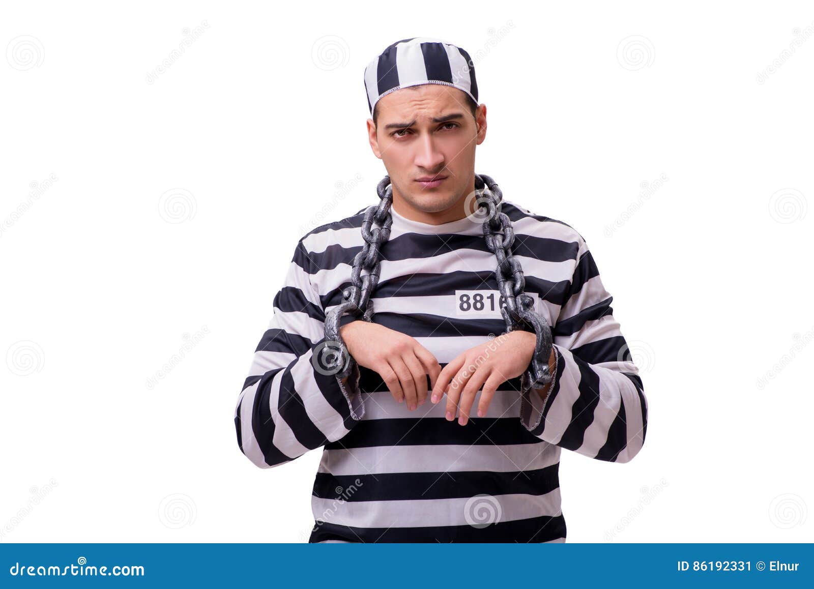 The Man Prisoner Isolated on White Background Stock Image - Image of ...