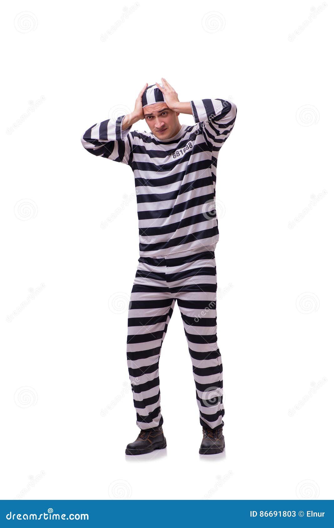 The Man Prisoner Isolated on White Background Stock Image - Image of ...