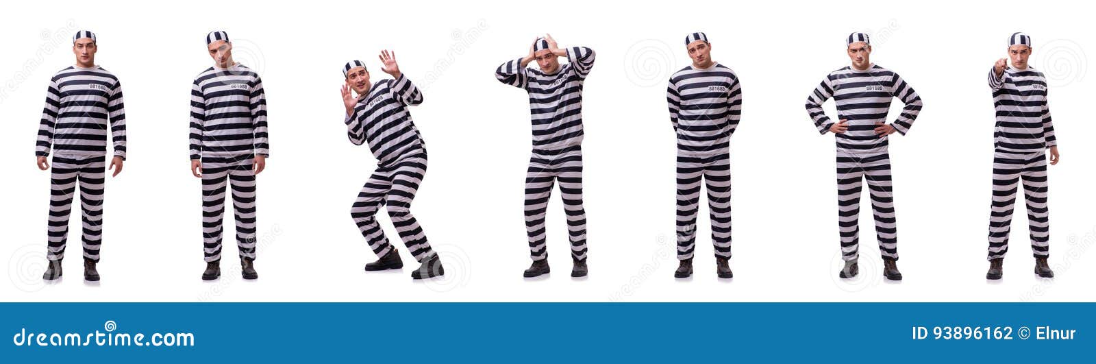The Man Prisoner Isolated on White Background Stock Photo - Image of ...