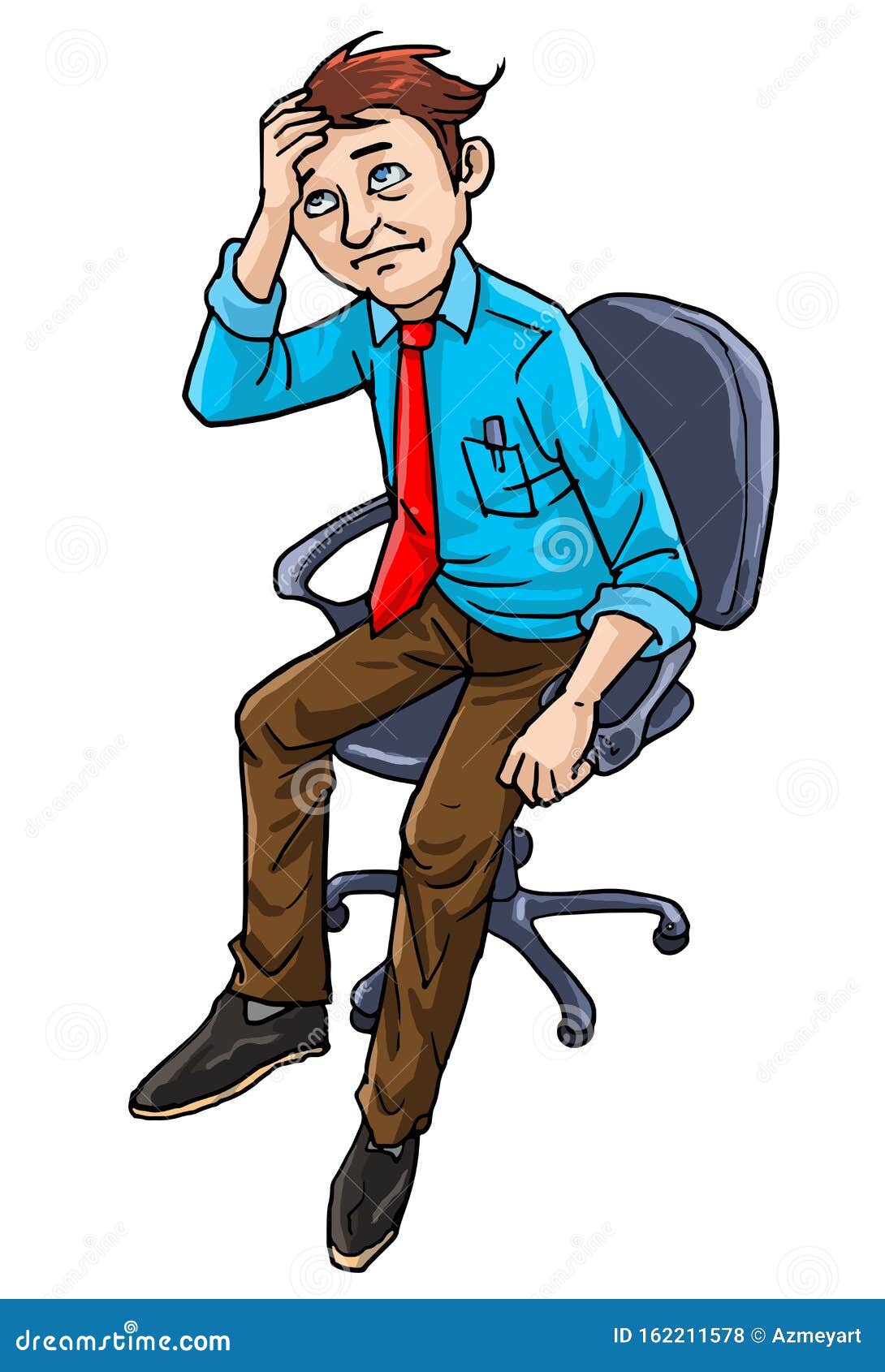 Man with problem in office stock illustration. Illustration of ...