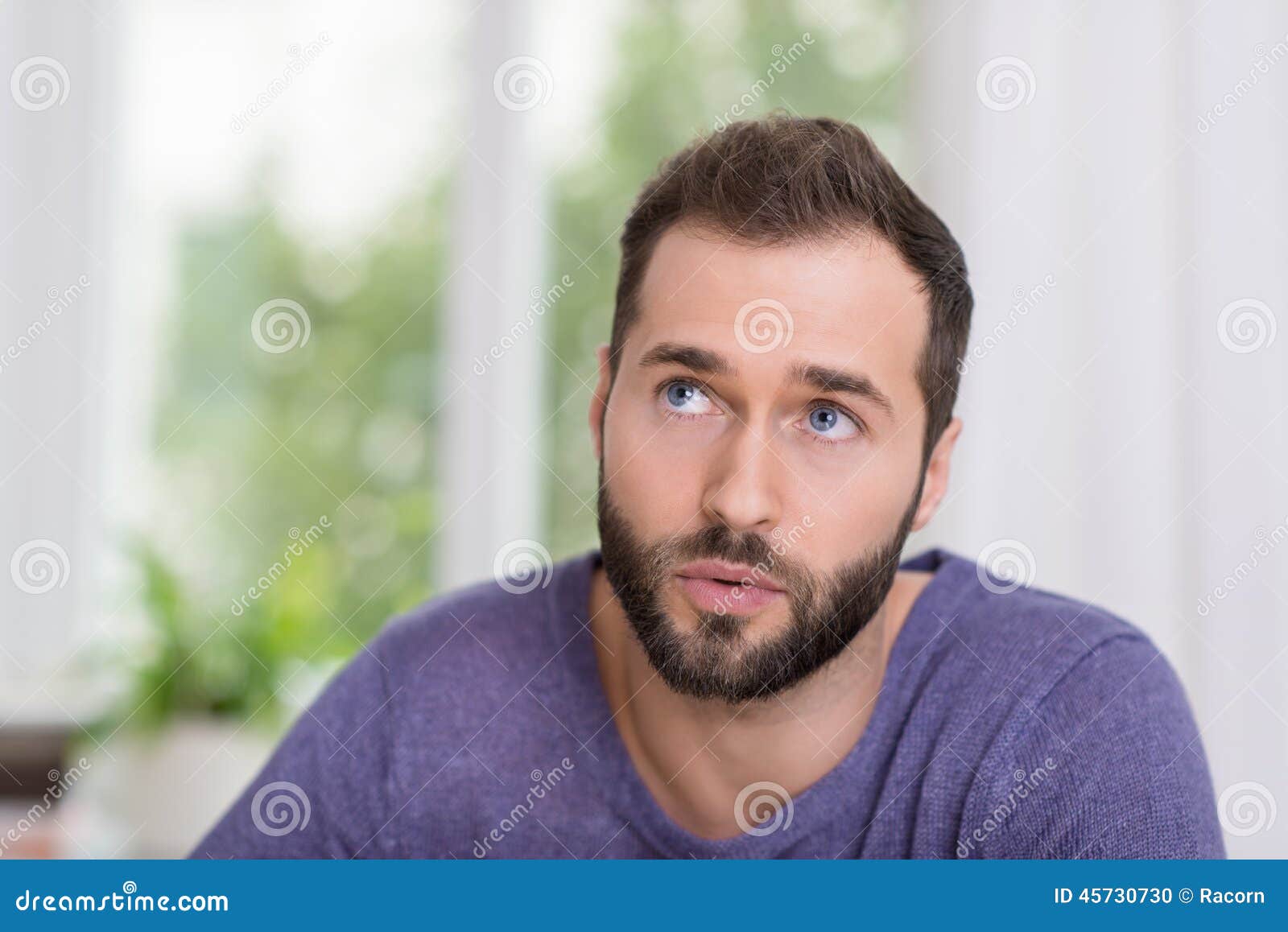 Man with a Problem Sitting Thinking Stock Photo - Image of paper ...