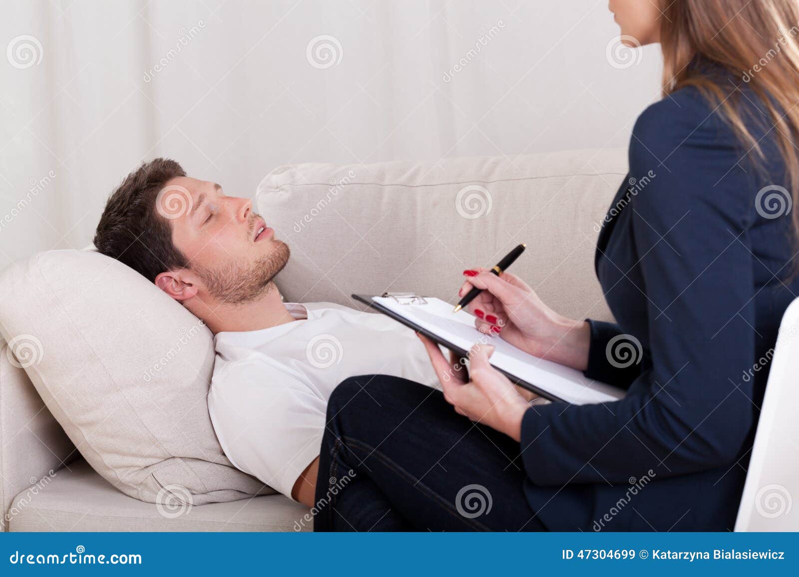 Man with Problems during Therapy Stock Image - Image of conversation ...