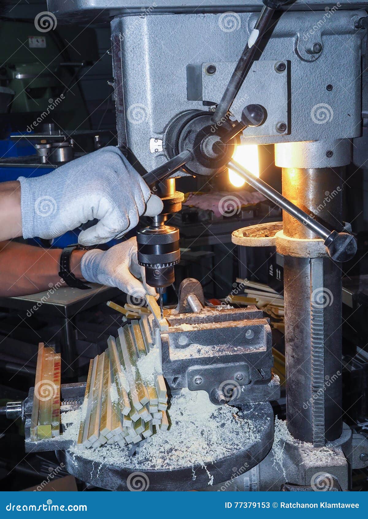 Man in process drilling. stock image. Image of tool, drill - 77379153