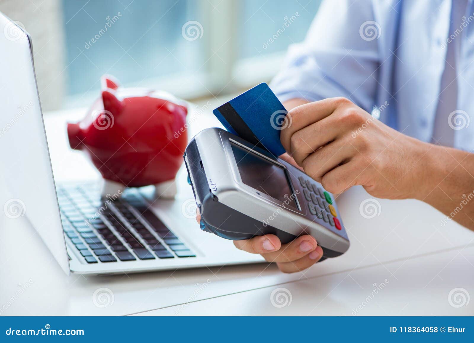 The Man Processing Credit Card Transaction with Pos Terminal Stock ...
