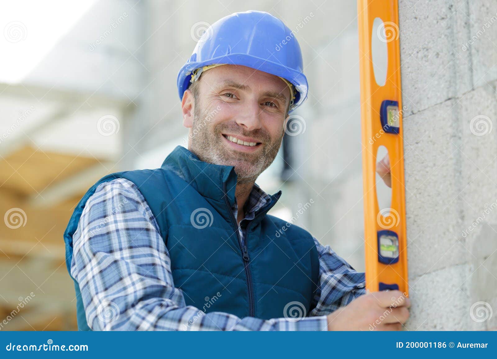 Man with Professional Level Tool Stock Photo - Image of flat, precision ...