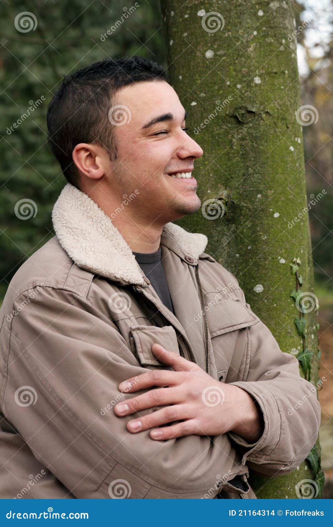 Man in profile stock photo. Image of brown, jacket, natural - 21164314