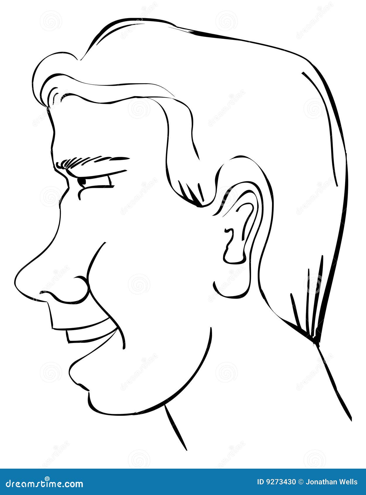 Man Profile stock vector. Illustration of vector, drawing - 9273430