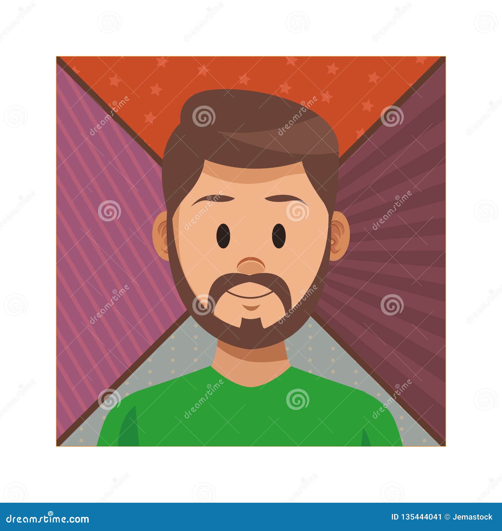 Man profile cartoon stock vector. Illustration of little - 135444041