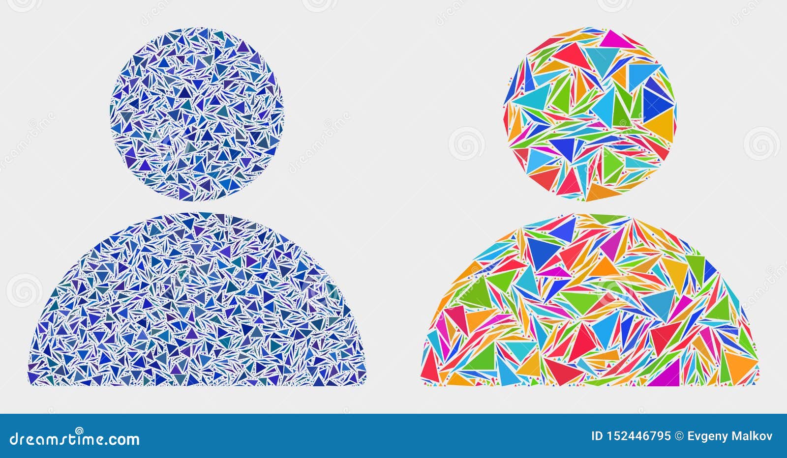 Vector Man Profile Mosaic Icon of Triangle Items Stock Vector ...