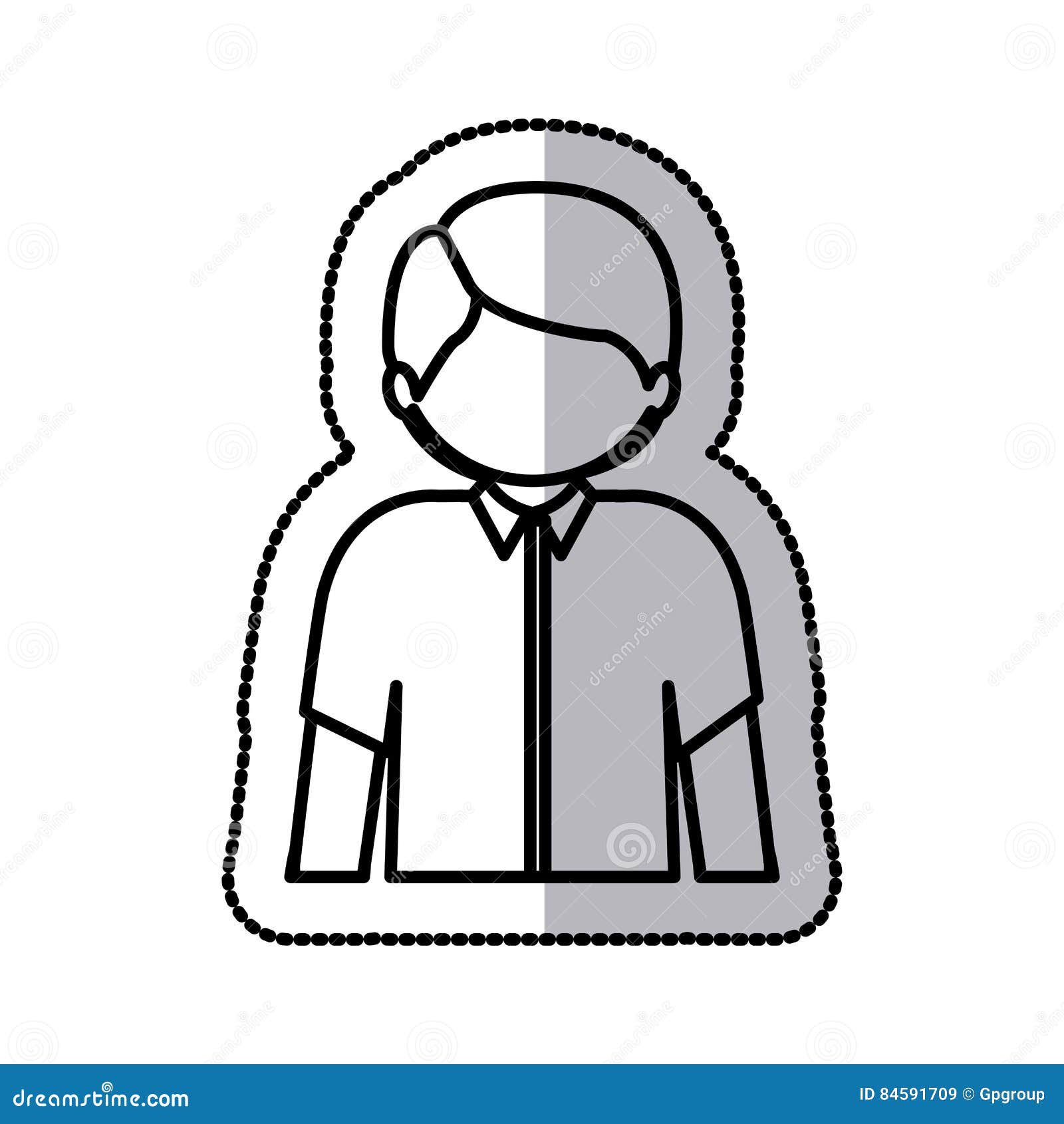 Man profile pictogram stock vector. Illustration of personal - 84591709
