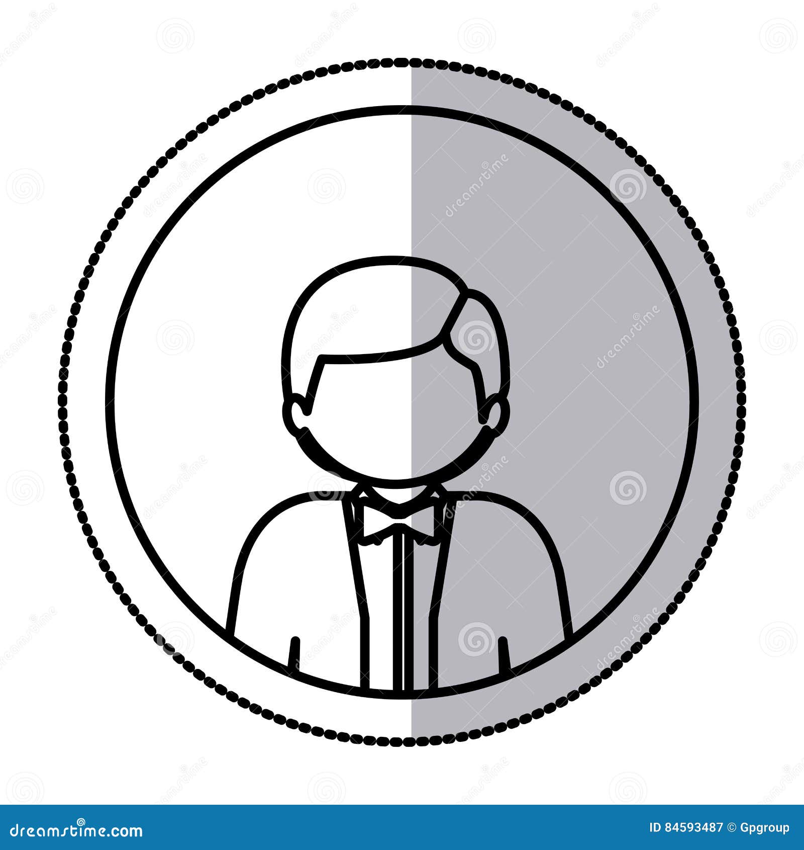 Man profile pictogram stock vector. Illustration of black - 84593487