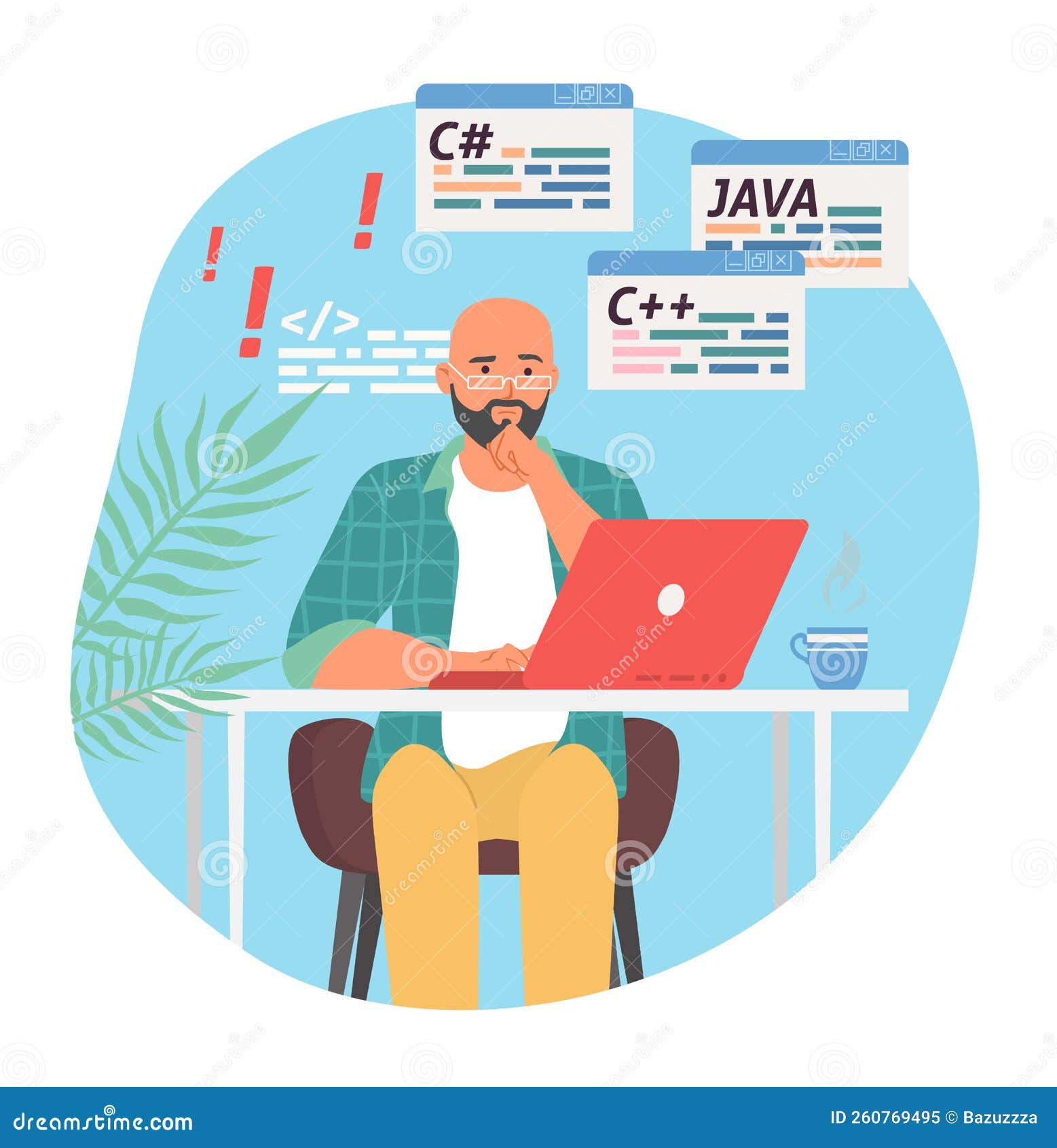 Programmer At Work Concept Coding Or Online Programming Education Flat Isometric Vector