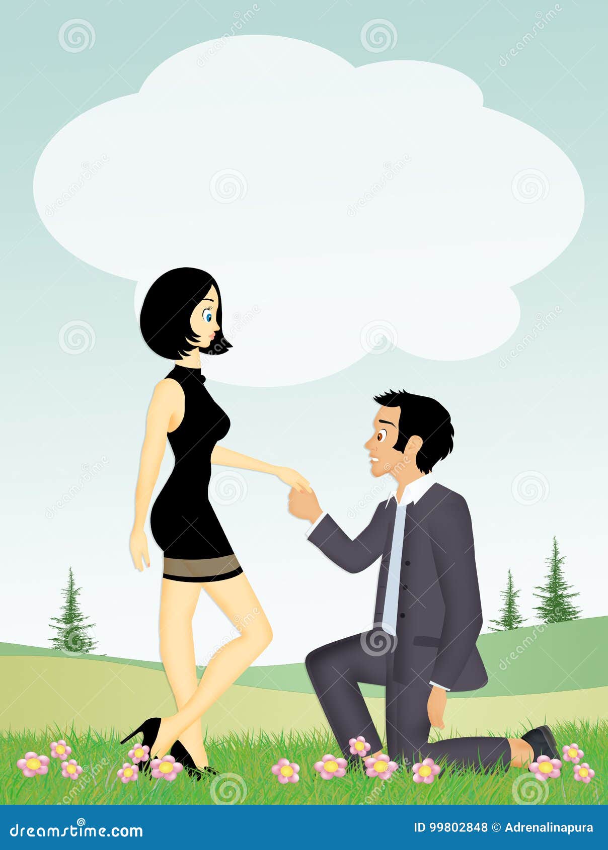 Man propose to woman stock illustration. Illustration of honeymoon ...