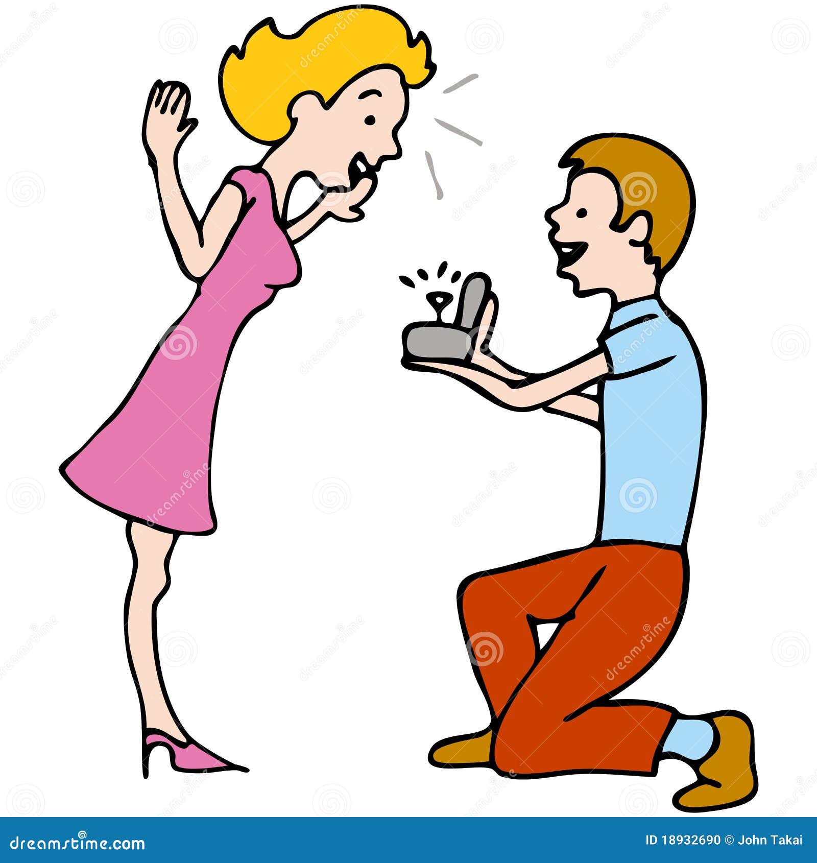 Man Proposes to Woman stock vector. Illustration of cartoon - 18932690