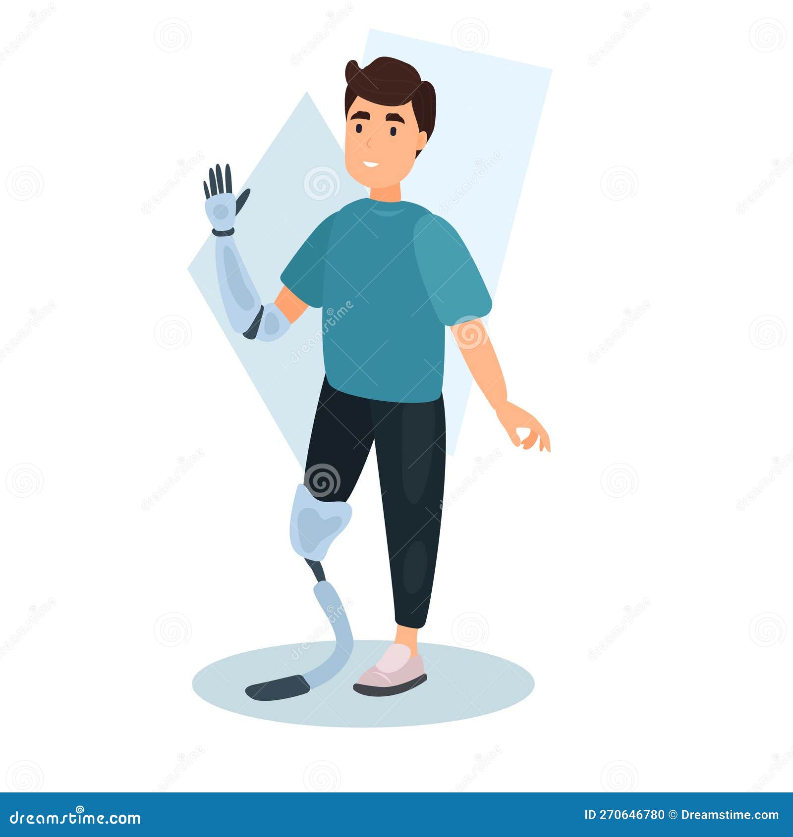 Man with Prosthesis Flat Icon. Colored Vector Element from Disabled ...
