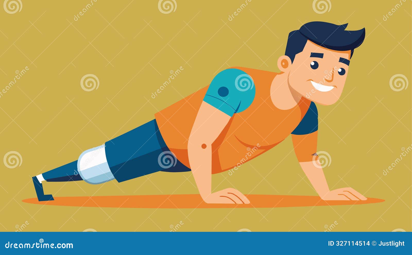 A Man with a Prosthetic Arm Confidently Doing Pushups with His One ...