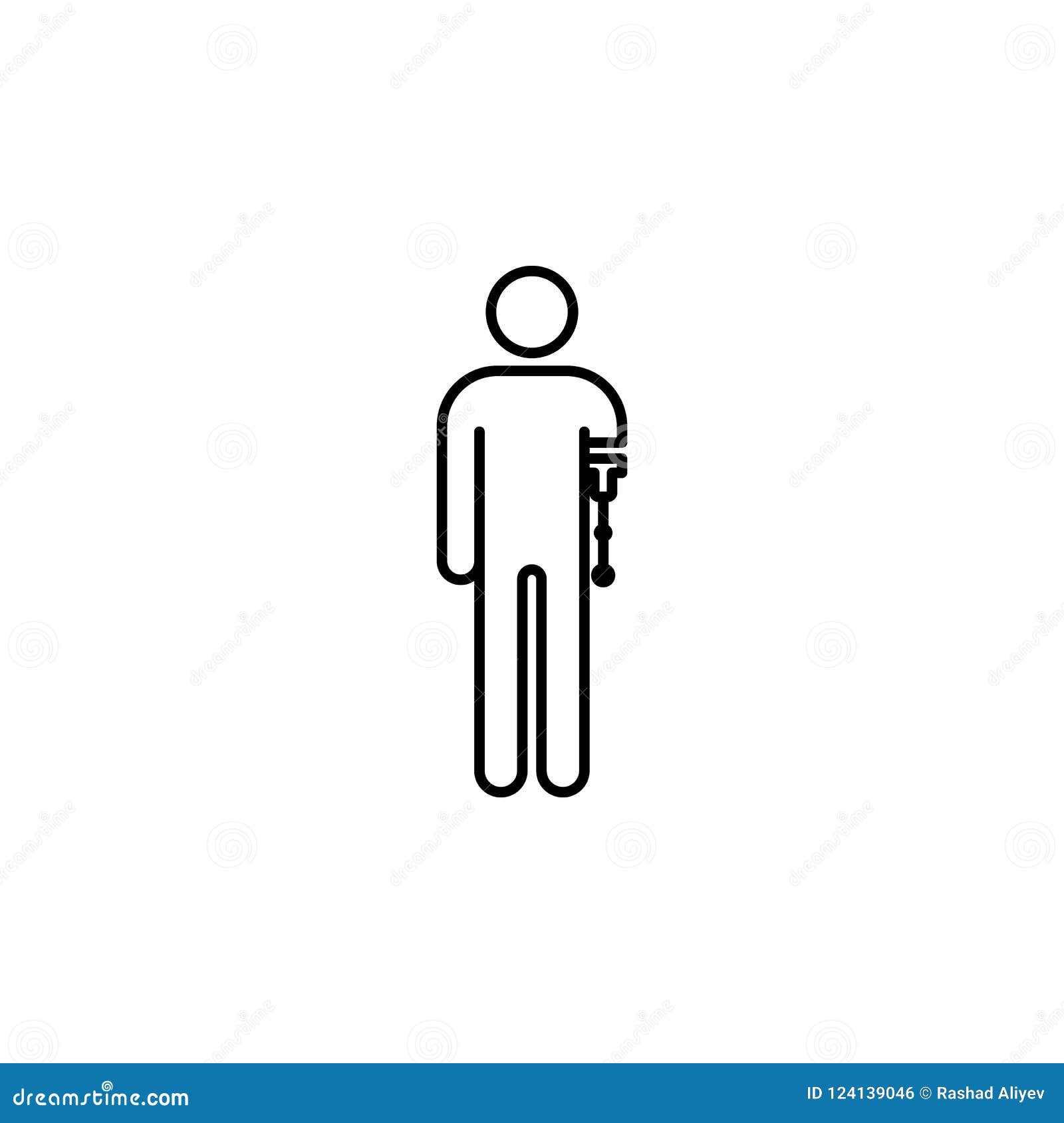 Man with a Prosthetic Hand Icon. Element of Disabled Icon for Mobile ...
